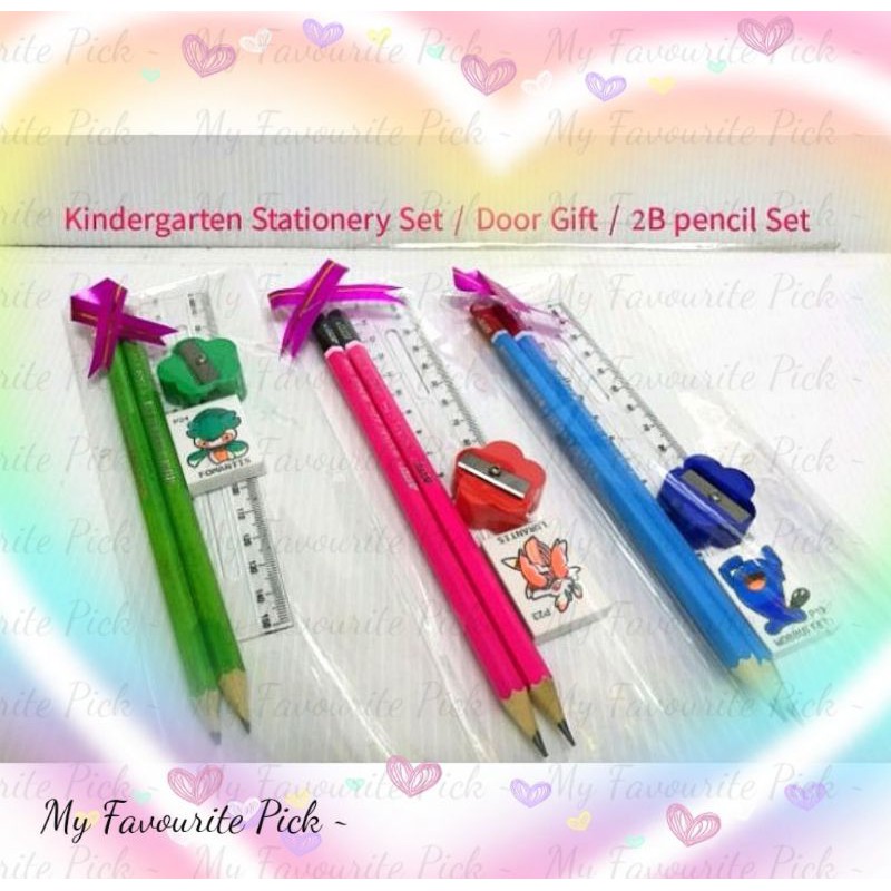Kindergarten Stationery Set / Door Gift / 2B pencil Set | Shopee Malaysia