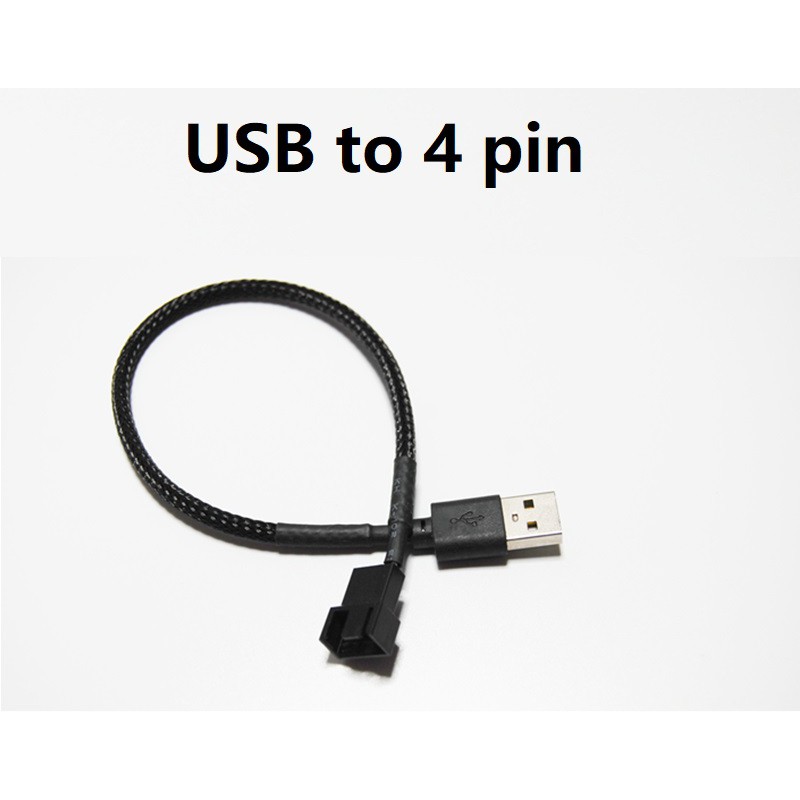 USB to 3 Pin 4 Pin - USB 5V Power Sleeved Fan Power Adapter Cable ...