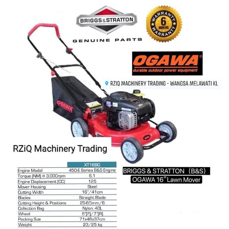 RZiQ Ogawa XT16BG 16" B&S 450E 125cc Gasoline Lawn Mower USA Petrol ...