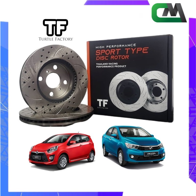 PERODUA AXIA / BEZZA - DISC ROTOR SLOTTED & DRILLED ORIGINAL TF ...