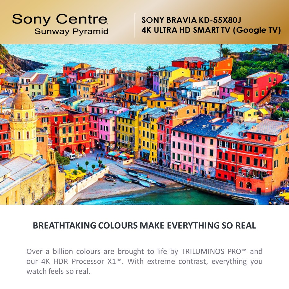 SONY X80J 4K Ultra HD High Dynamic Range HDR Smart TV Google TV (55 ...