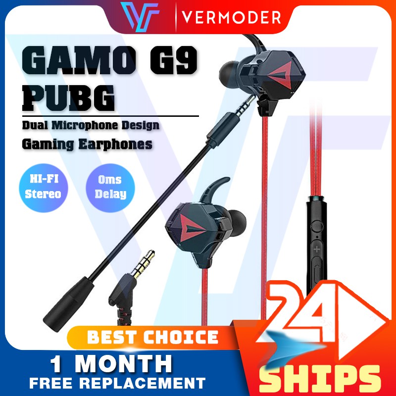 GAMO G9 Gaming Headphone Stereo Bass Dual Microphone Noise Reduction ...