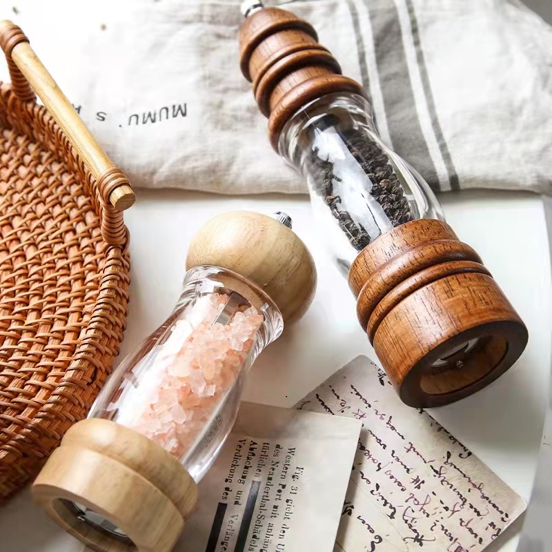 Oak splicing grinder Manual wooden pepper grinder Sea salt pepper ...