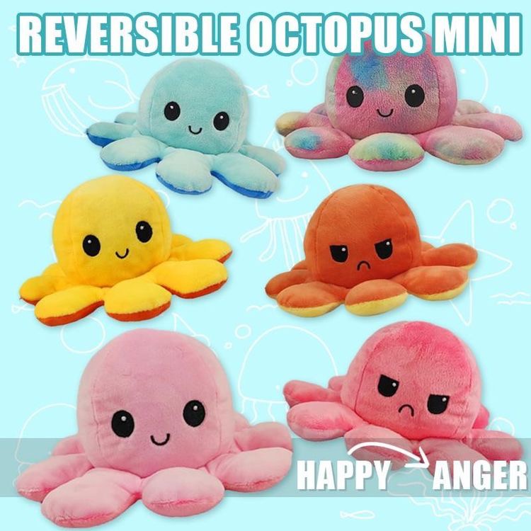 Good Quality Reversible Flip Baby Octopus Mood Changing Happy Anger ...