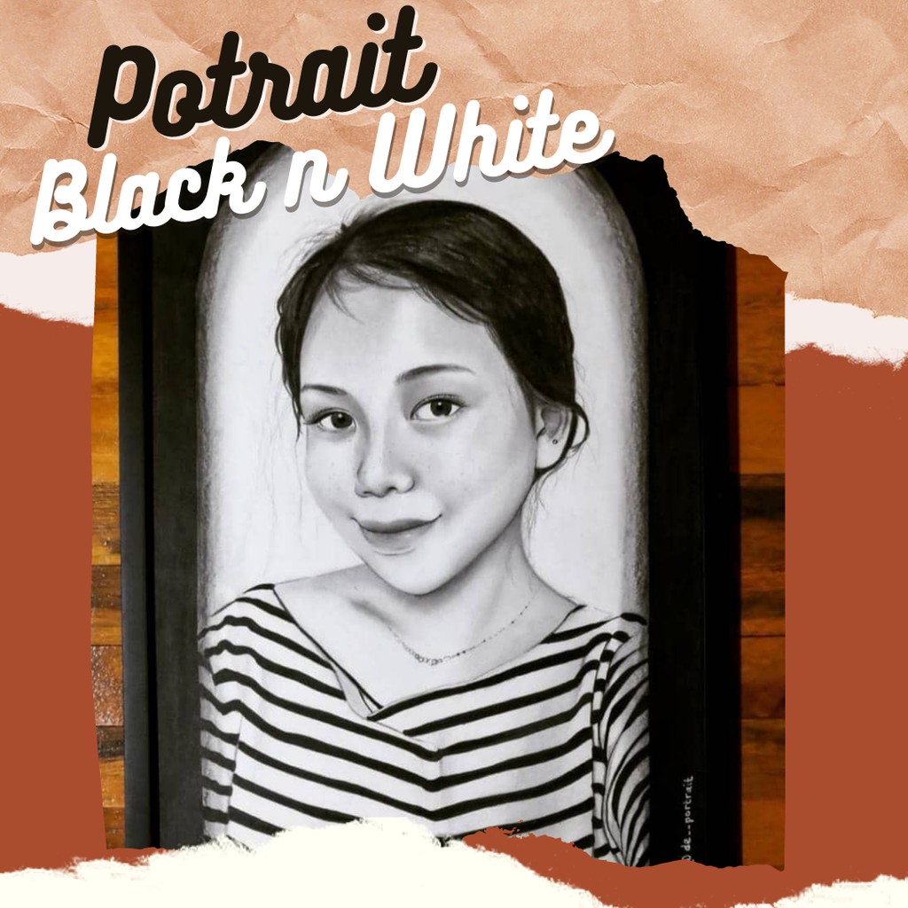 POTRET MURAH / PORTRAIT BLACK & WHITE / POTRET HITAM PUTIH | Shopee ...
