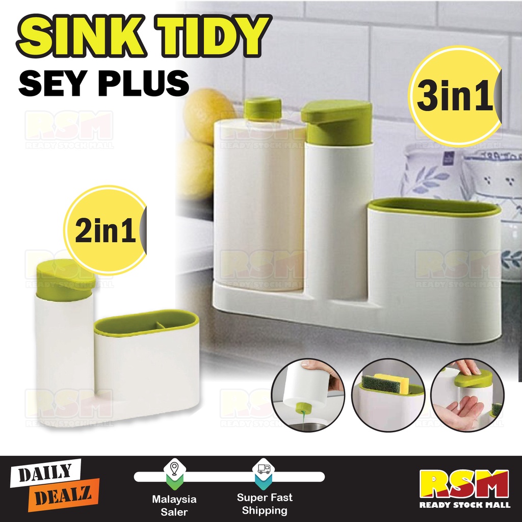 Sink Tidy Set - Kitchen Sink Organizer Soap Dispenser Pump Bottle ...