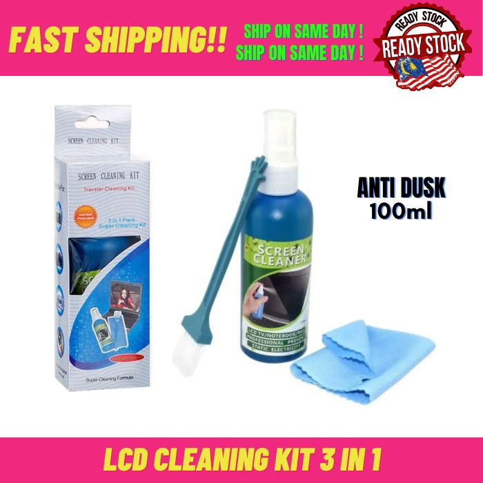 3 in 1 Cleaner Kit Screen for Phone Computer Laptop Tablet TV LCD ...