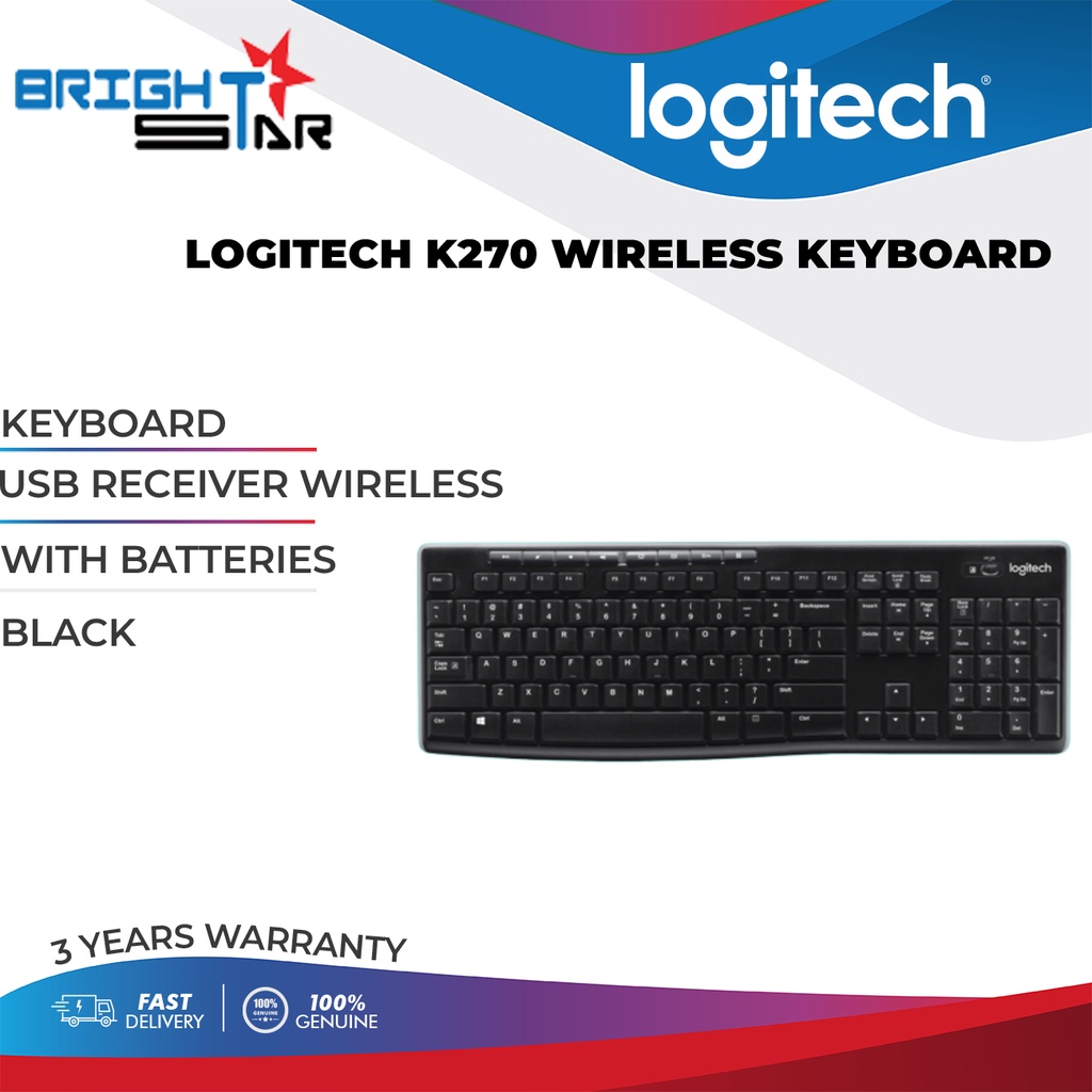 KEYBOARD / LOGITECH K270 WIRELESS KEYBOARD / USB RECEIVER WIRELESS ...