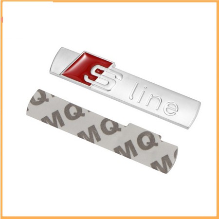 S Line Sline 3D Logo Matt Silver Rectangle Emblem Metal Alloy Badge ...