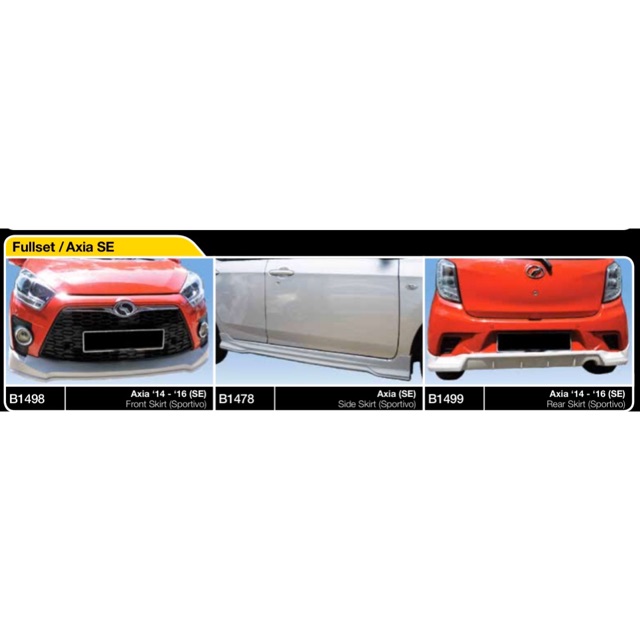Perodua Axia de 2014 2015 2016 sportivo bodykit body kit front side ...