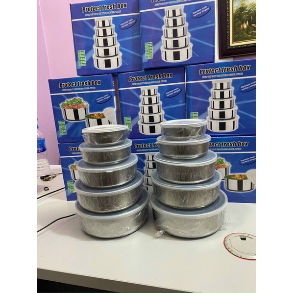 Set of bowls with stainless steel lid-Box set with lid | Shopee Malaysia