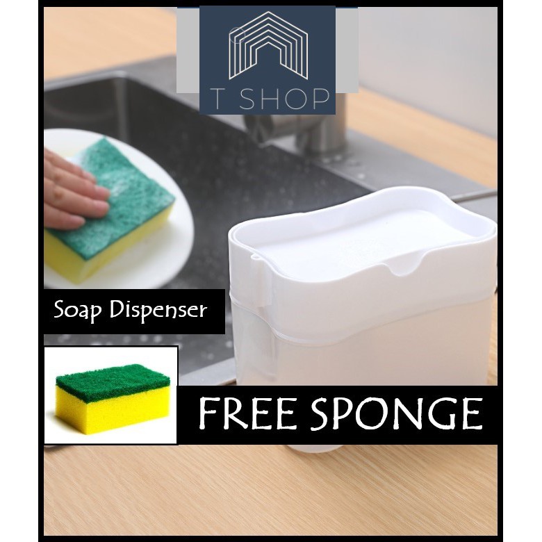 Dishwash Dispenser Soap Dispenser Sponge Box Holder Soap Pump Liquid ...