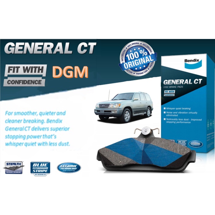 Bendix General CT Disc Brake Pad Front (DB1365GCT) - Lexus LX470 ...