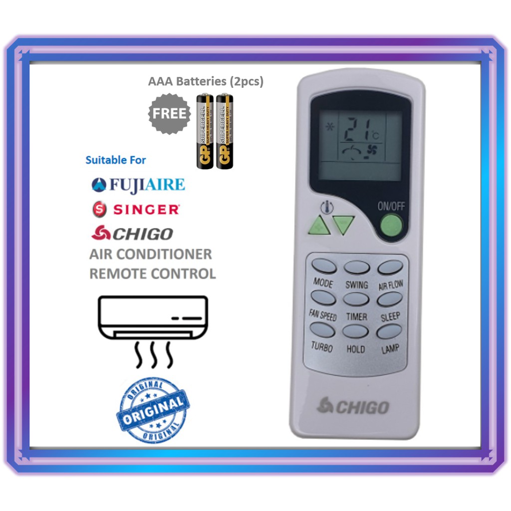 Original Chigo 100% Air Cond Aircond Air Conditioner Remote Control ...
