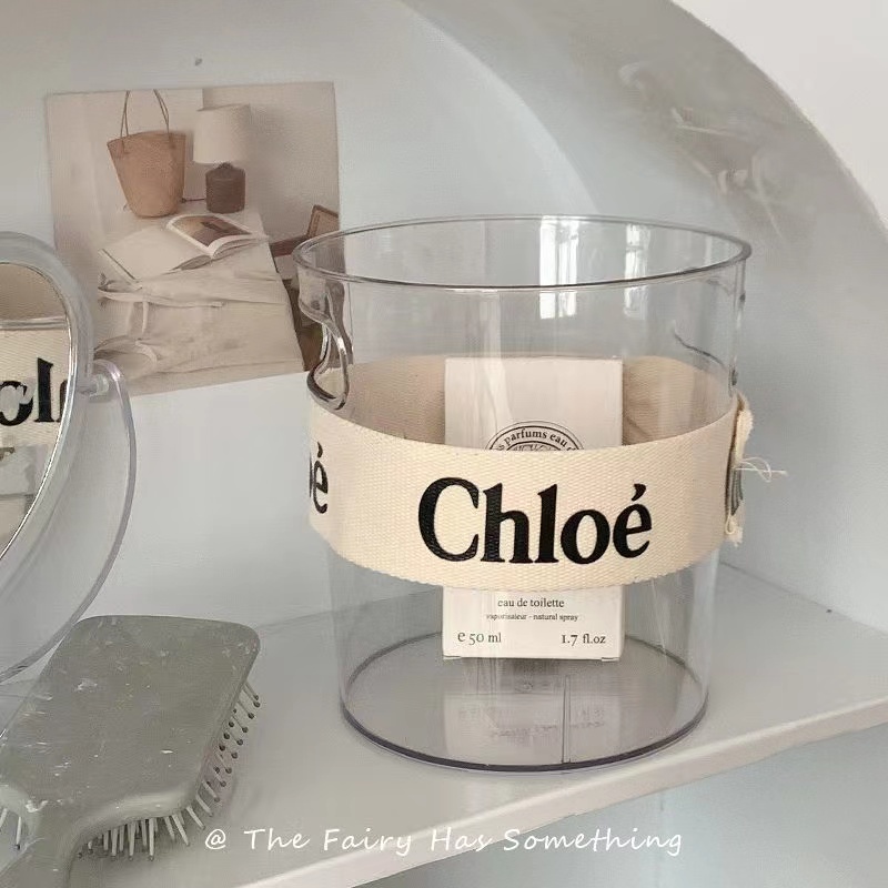 Transparent Trash Can Plastic Round Trash Can Household Bedroom Kitchen ...