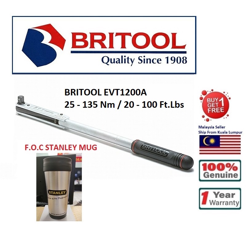 Britool EVT1200A Torque Wrench 25 - 135 Nm / 20 - 100 Ft.Lbs (NEW & ORI ...