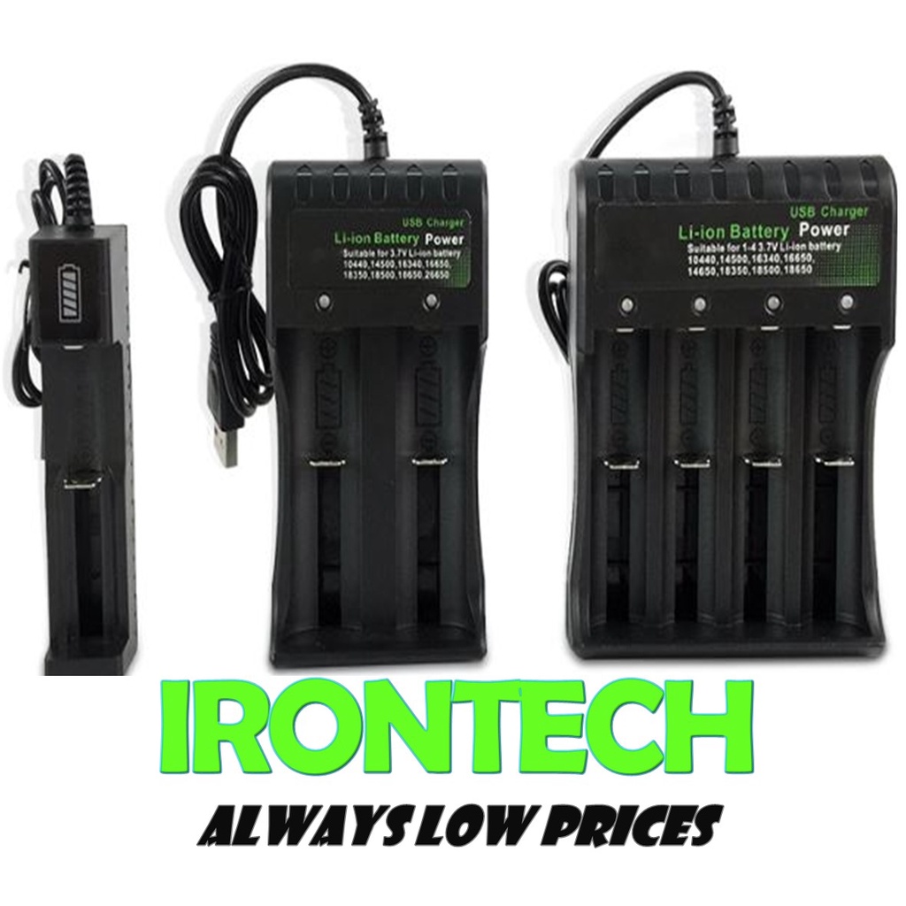 USB 18650 lithium fast charger 1 2 4 slot lipo li-ion Rechargeable 3.7V ...