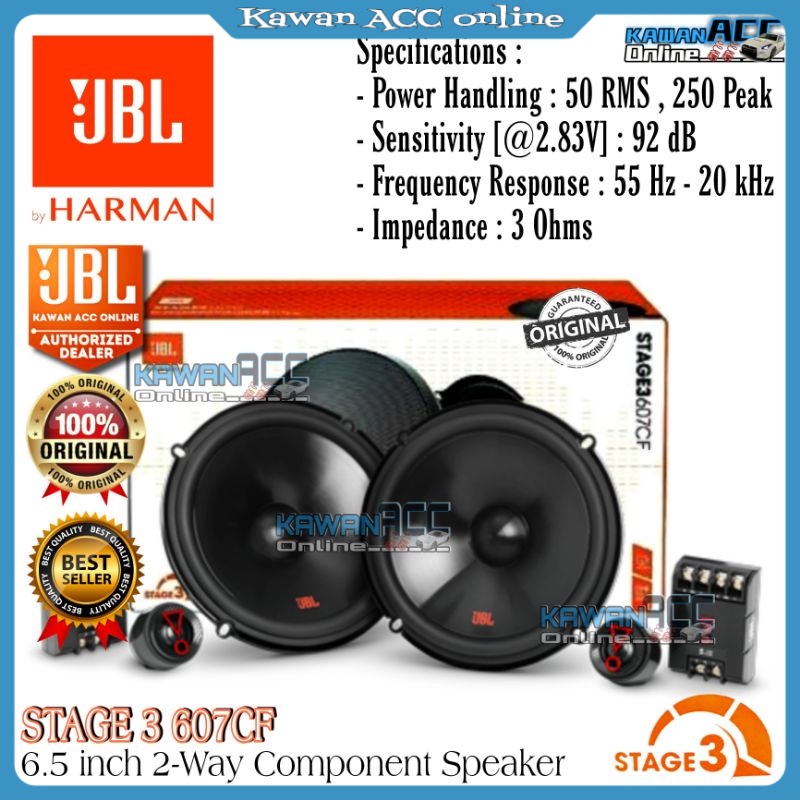 JBL Stage 3 607CF 6.5"Inch 2-Way Component Speaker **100%Original** 250 ...