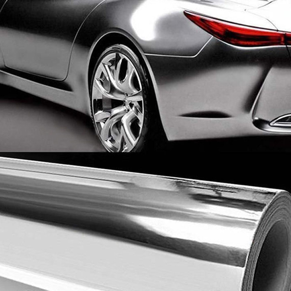 Stiker Vinyl Film Chrome Warna Silver untuk Mobil Self-Adhesive Bubble ...
