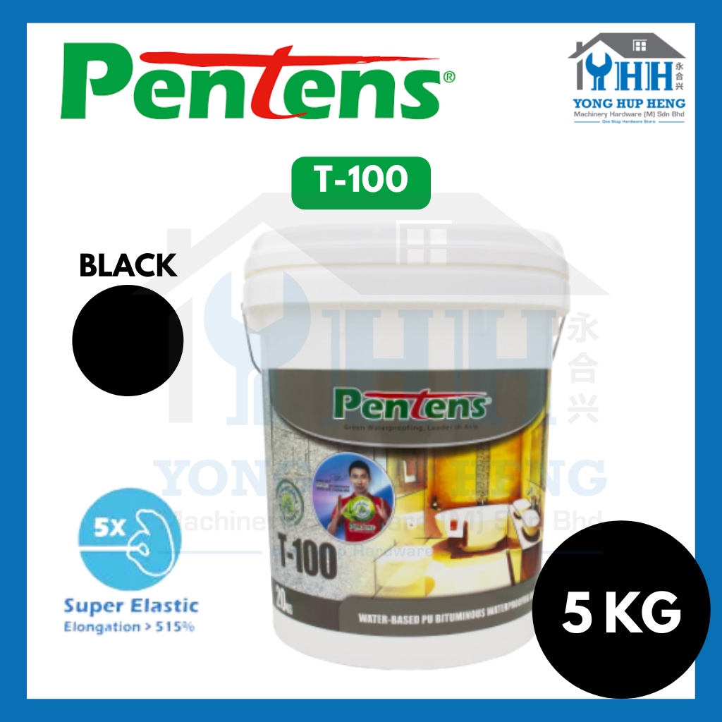 5KG PENTENS T-100 WATER-BASED PU BITUMINOUS WATERPROOFING MEMBRANE T100 | Shopee Malaysia