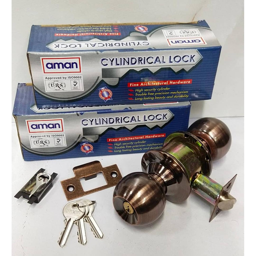 AMAN Cylinder Door Lock Set 3871AC For House Room Cylindrical Door lock ...