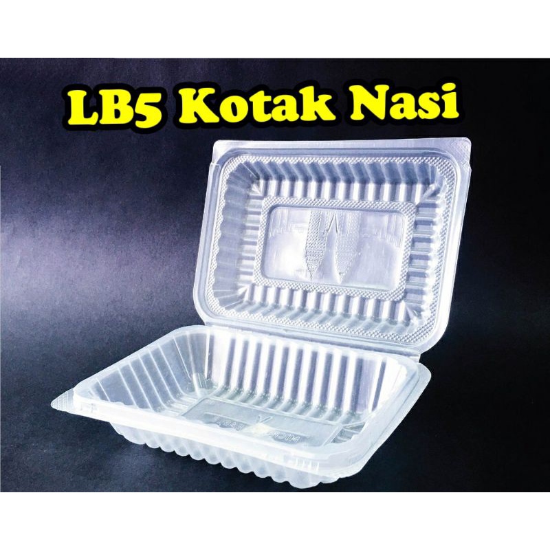 LB5 (100pcs/pkt) PP Disposable Plastic Lunch Box/ Kotak Nasi Plastik ...