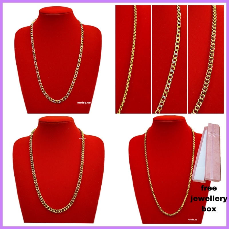 Emas korea rantai emas korea rantai leher necklaces gold plated ...