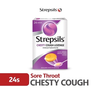 Strepsils Chesty Cough Lozenges 8s / 24s Ambroxol Hydrochloride Clears ...