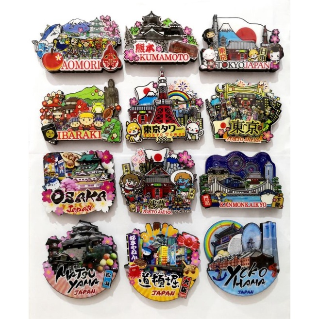 3D wooden Fridge Magnets ~ Tokyo Tower ~ San Francisco Japan Town ...