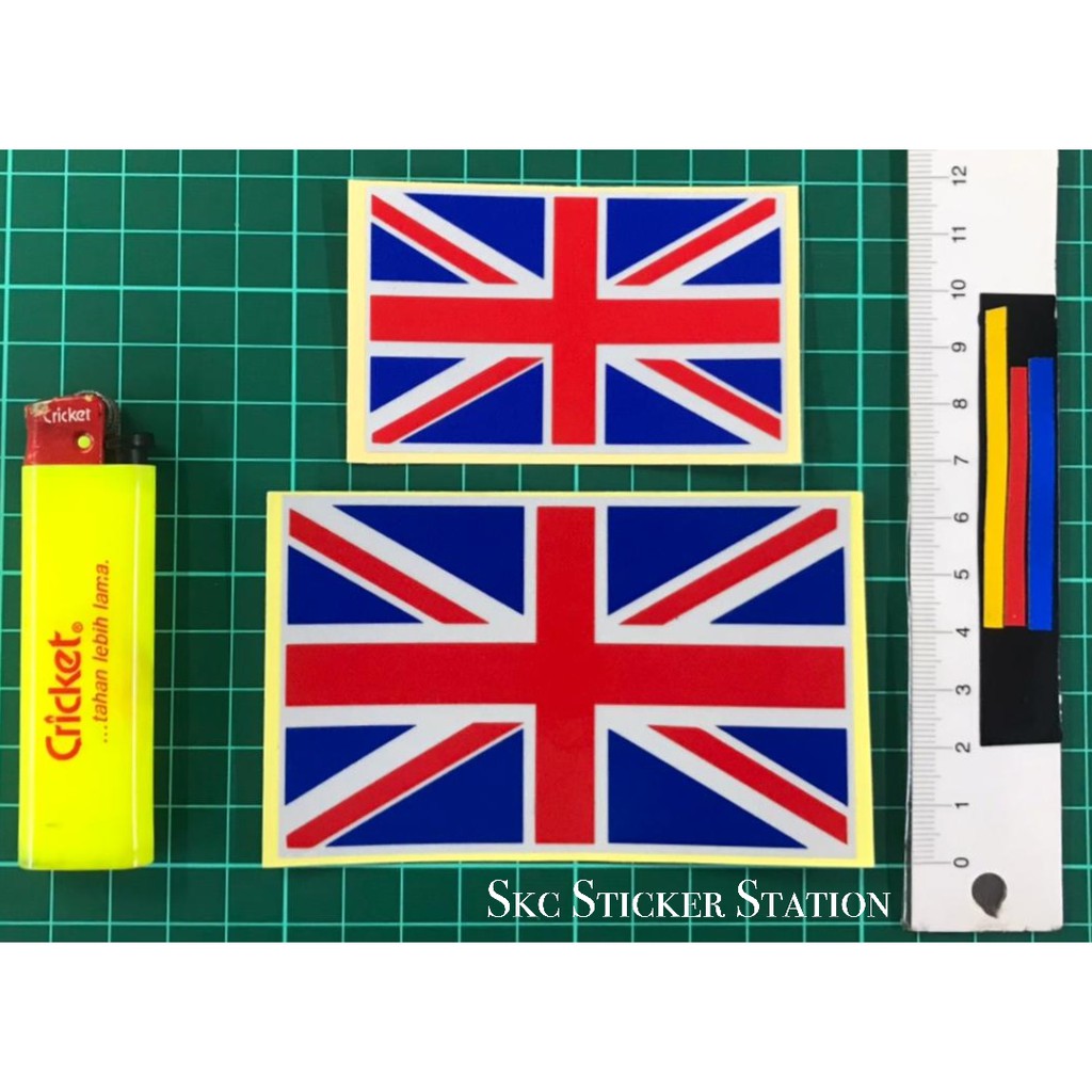 United Kingdom/UK Flag (Small & Big) Sticker Cutting Overlapping ...