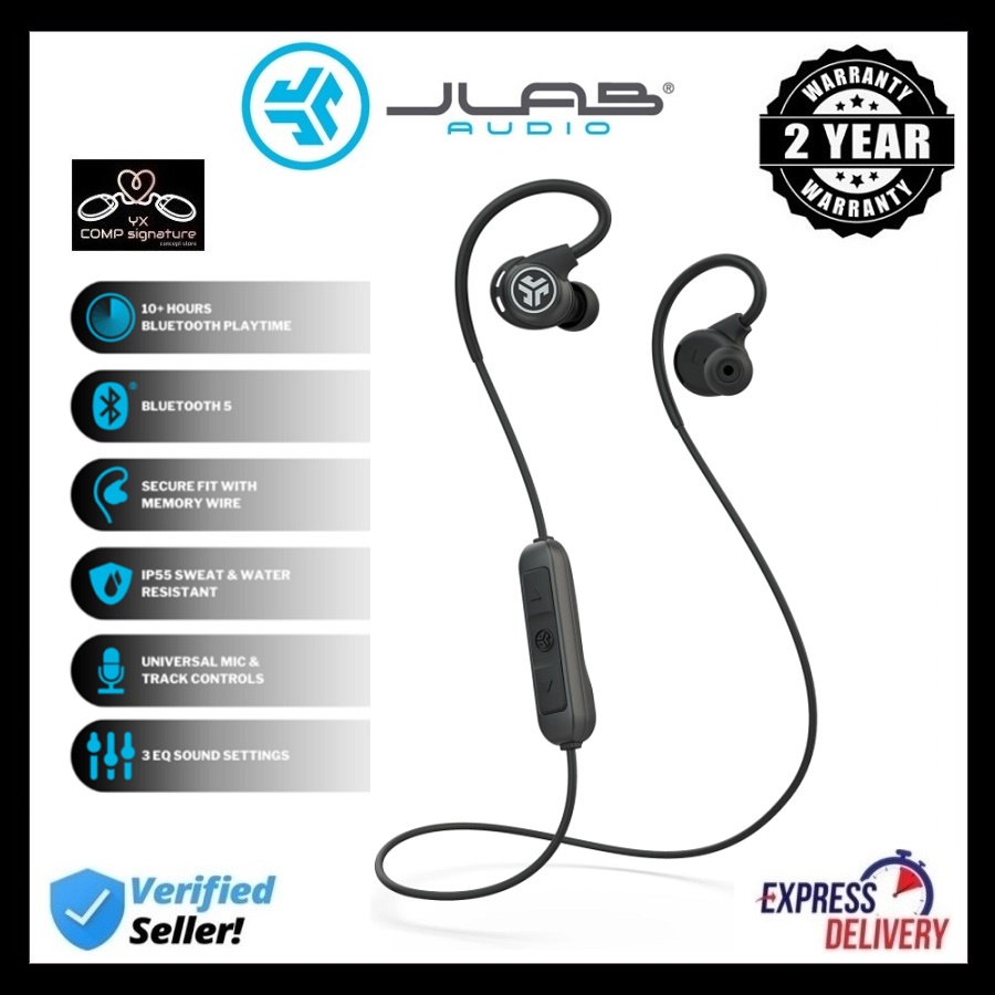 Jlab Fit Sport 3 Wireless Fitness Earbuds Bluetooth 5.0 IP55 Sweat ...