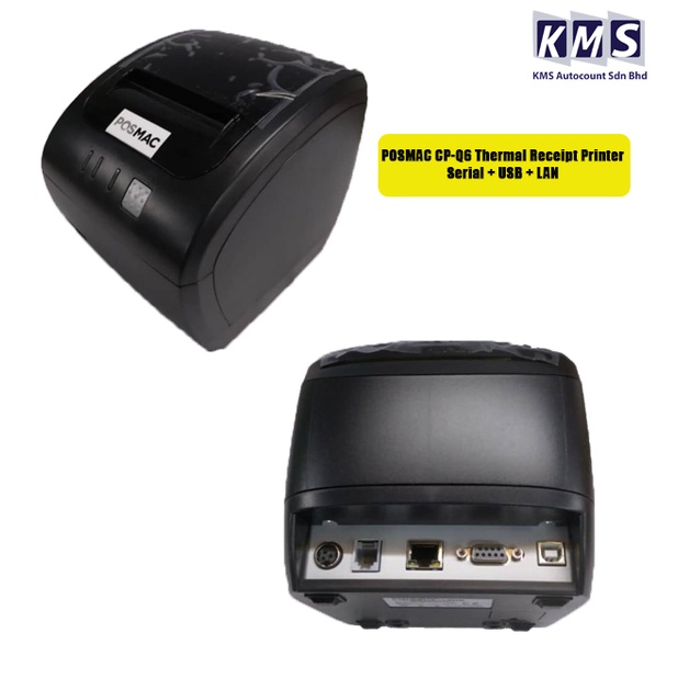 POSMAC CP-Q6 Thermal Receipt Printer - Serial + USB + LAN (for iOS and ...