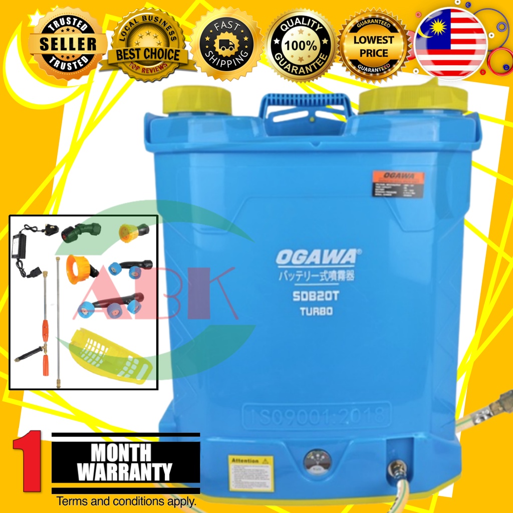 [FULL SET] OGAWA TWIN PUMP TURBO SDB20T BATTERY SPRAYER (20L) - PAM ...