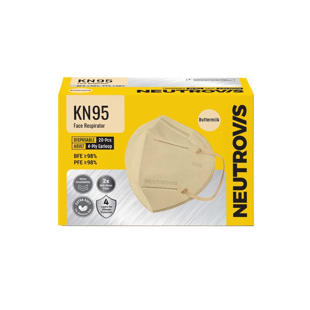 Neutrovis KN95- Buttermilk Face Respirator (20 Sheets) | Shopee Malaysia