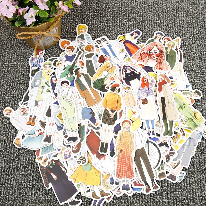 Minimalist 30pcs Stickers Character Series Ootd Character Sticker Cute ...