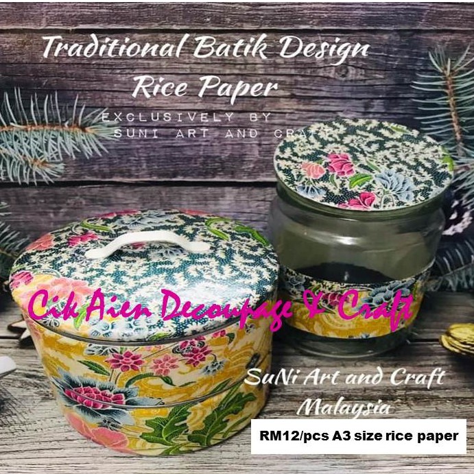 SuNi Art and Craft Tradisional Malaysia BATIK DESIGN RICE PAPER 1 pcs ...