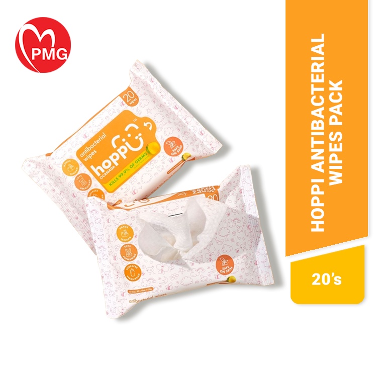 [PMG PHARMACY] Hoppi Antibacterial Wipes 20's Per Pack (5 Pack in 1 ...