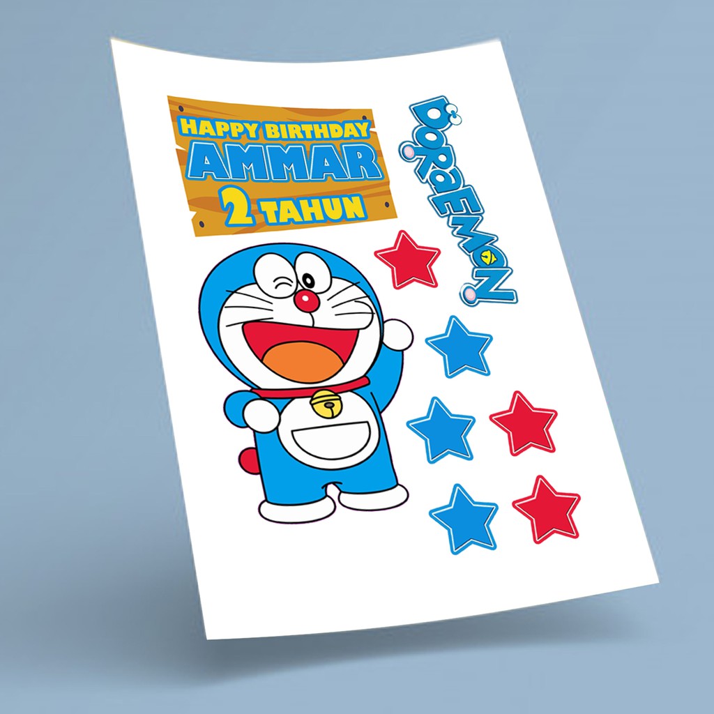 DORAEMON CUSTOM NAME & AGE [JPEG FORMAT/FILE] [CAKE TOPPER] [PRINT ...