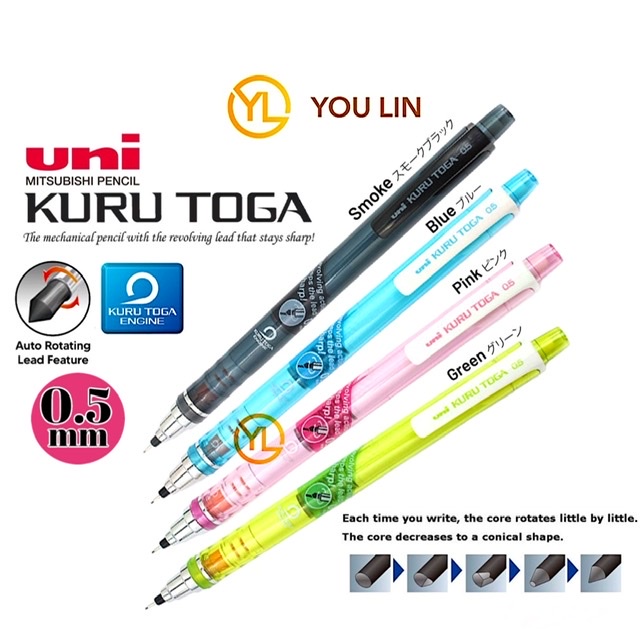 Uni Kuru Toga Mechanical Pencil (Starter Model) Automatic Lead Rotation Kurutoga 0.5mm - M5 450T ...