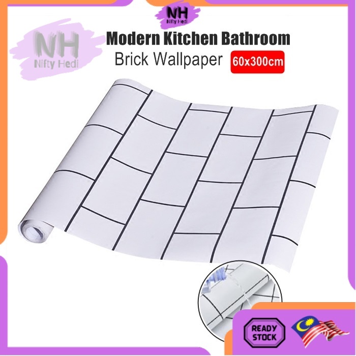 Kertas Dinding Corak Batu Bata | Modern Kitchen Bathroom Brick ...