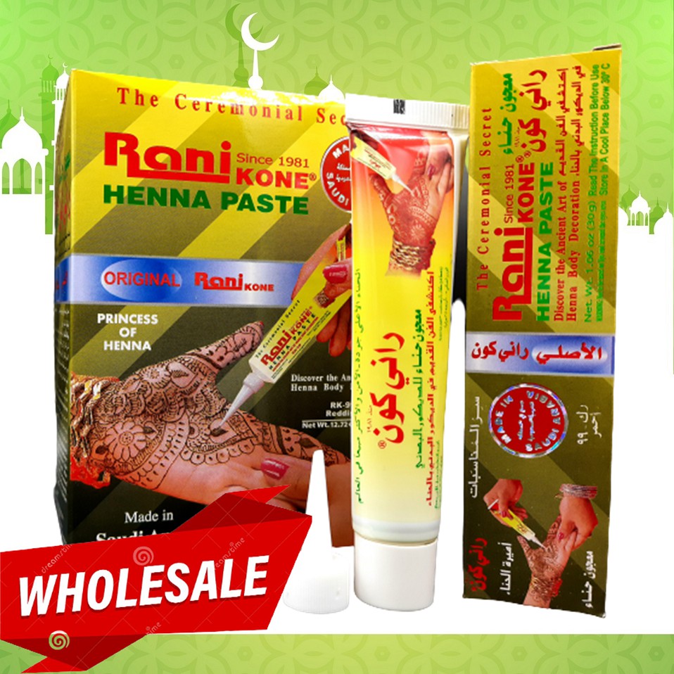 ORIGINAL Rani Kone Henna 1Box 12Piecs /Inai Nail Decoration natura/RANI ...