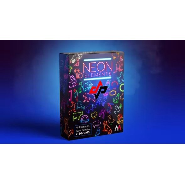 [AE Template] 45 Neon Elements Animals & Signs After Effects Template ...