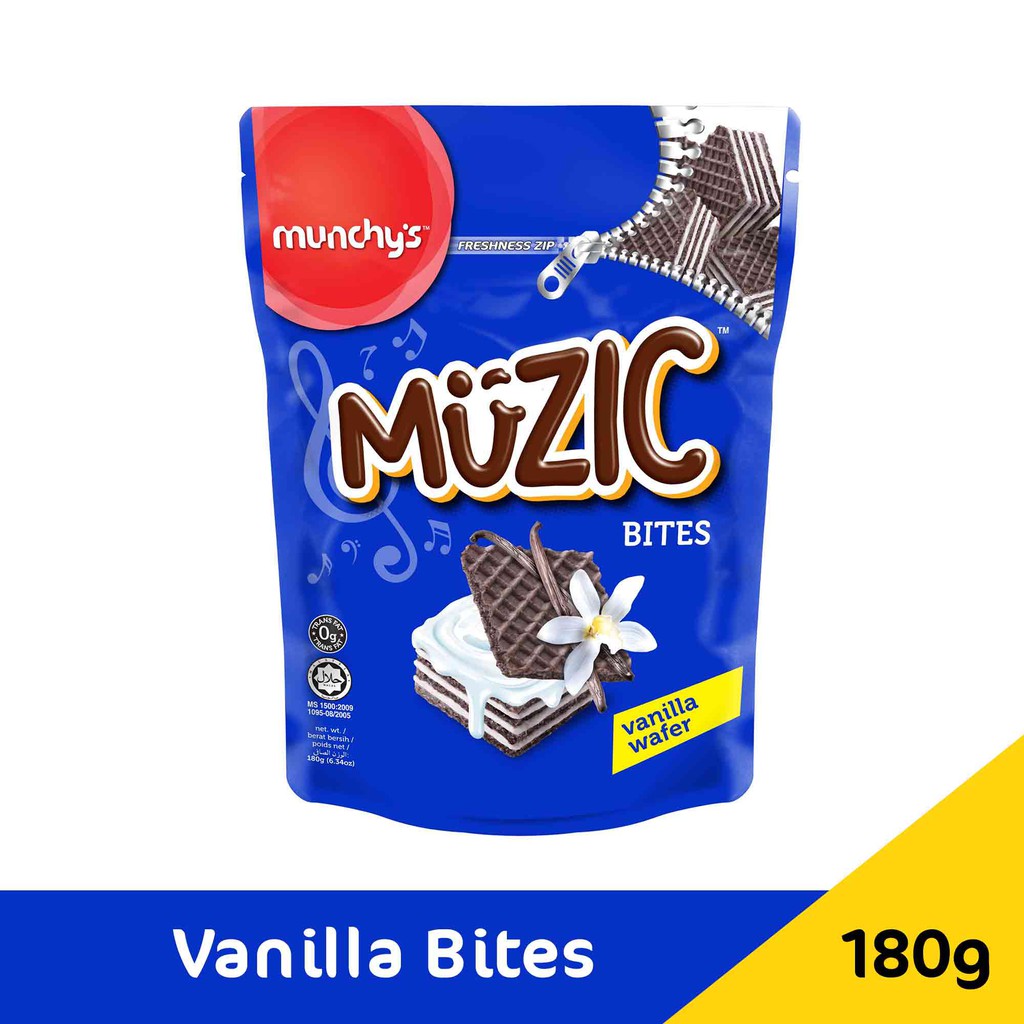 Munchy's Muzic Wafer Bites - Vanilla (180g) | Shopee Malaysia