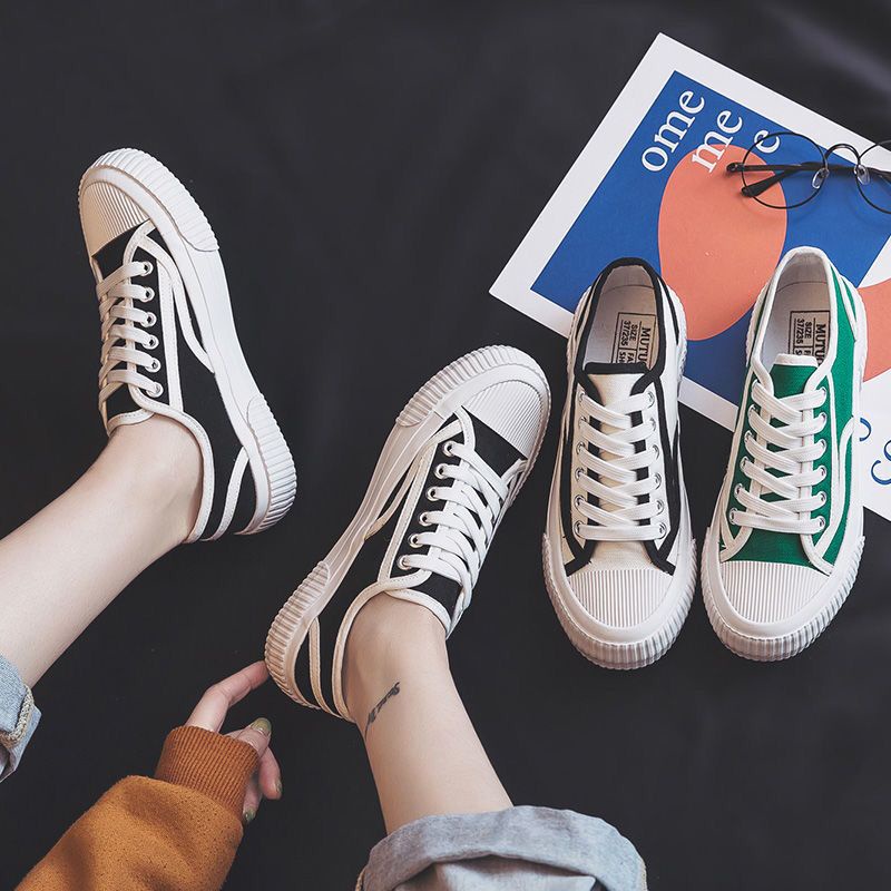 SHOE.COM Korean Style Canvas Women Sneaker Casual Flat Shoes Kasut ...