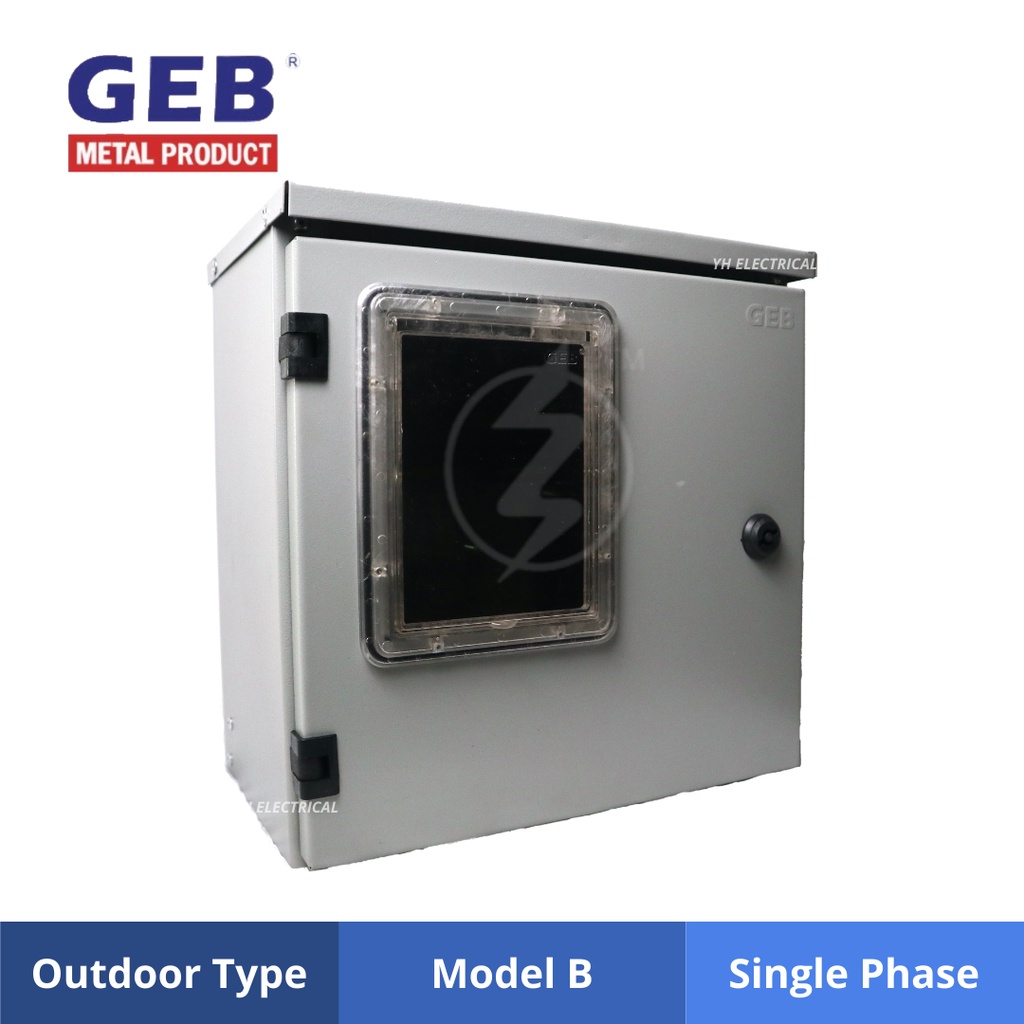 GEB Single Phase Outdoor KWH Meter Box (Metal) 13” x 14” x 8” inch ...