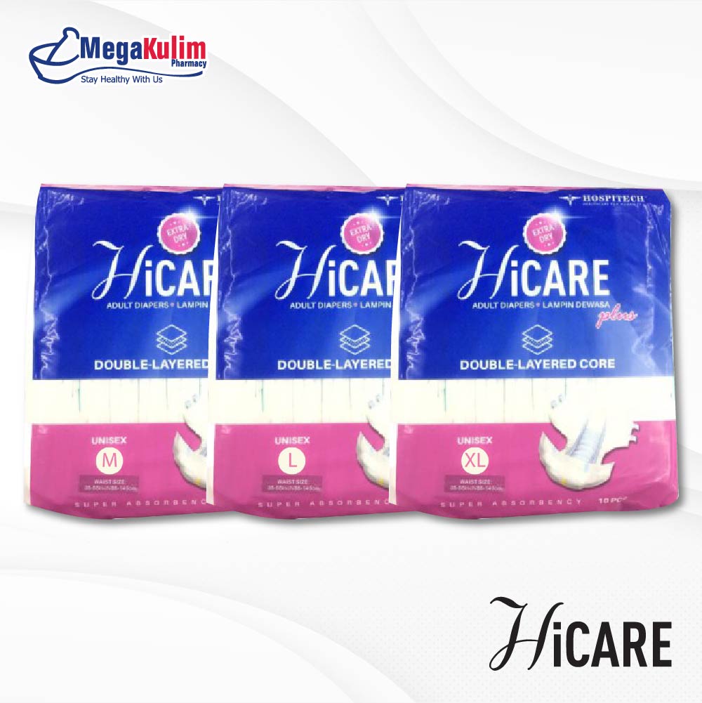 HiCare Adult Diapers Plus 10's (Size M/ L/ XL) | Shopee Malaysia