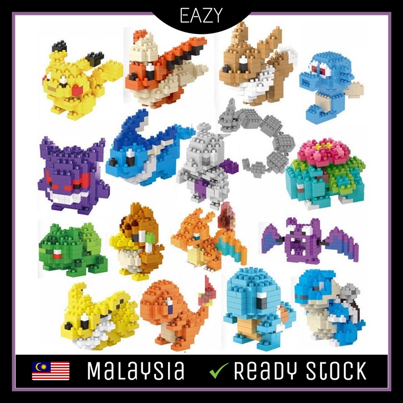 [EAZY MALL] Pokemon Mickey Series Lego Pikachu Nano Block DIY Pokemon ...