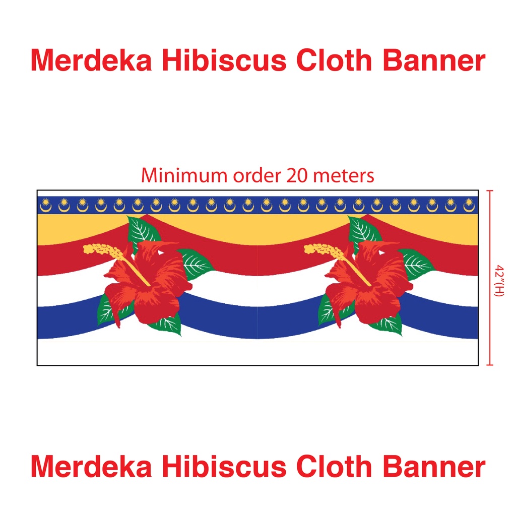 Cotton Bunga Raya Hibiscus Cloth School (Merdeka) kain hibiscus kain ...