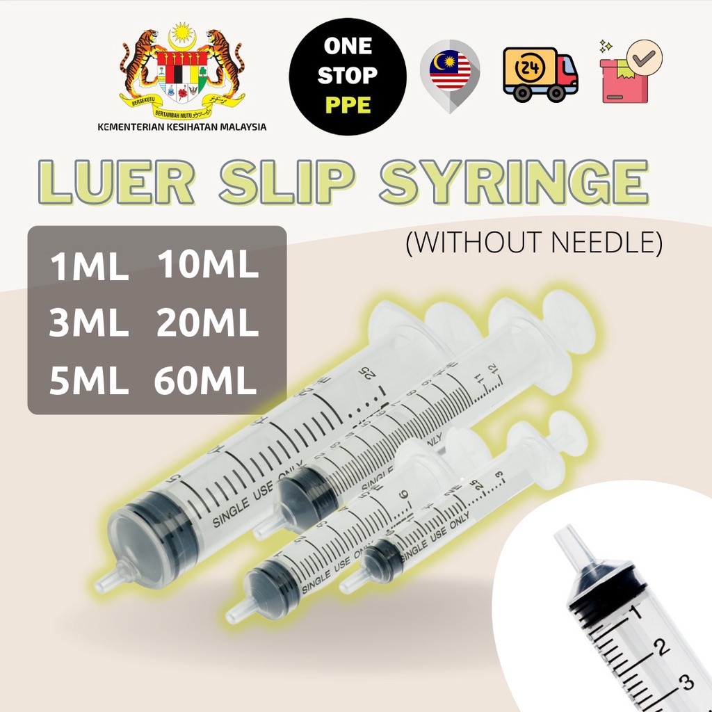 Disposable Syringe Picagari Luer Slip 1ml/1cc | 3ml/3cc | 5ml/5cc ...