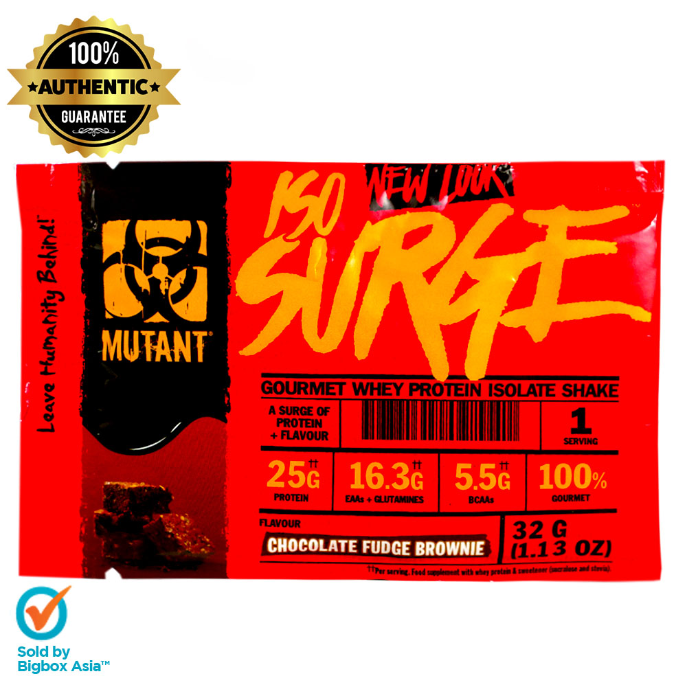 Mutant Iso Surge Chocolate Fudge Brownie 32g (sachet pack) | Shopee ...